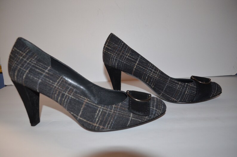 Stuart Weitzman Buckleup Tattersall Flannel Pump, Size 9 Medium - Etsy