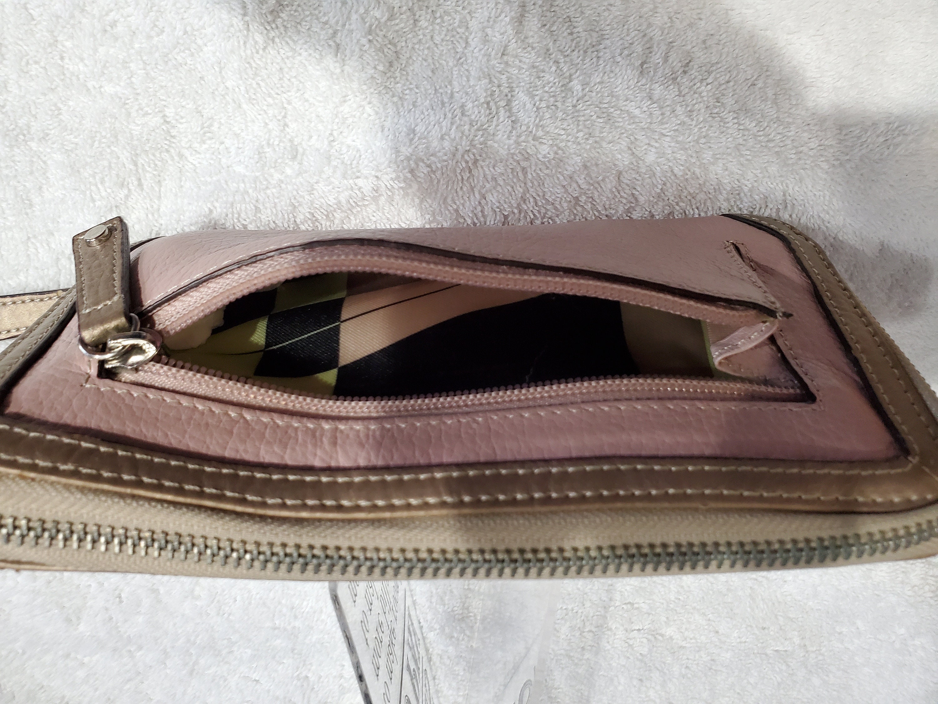 Tignanello Soft Pebbled and Metallic Leather Wallet/clutch, Pink, Gold ...