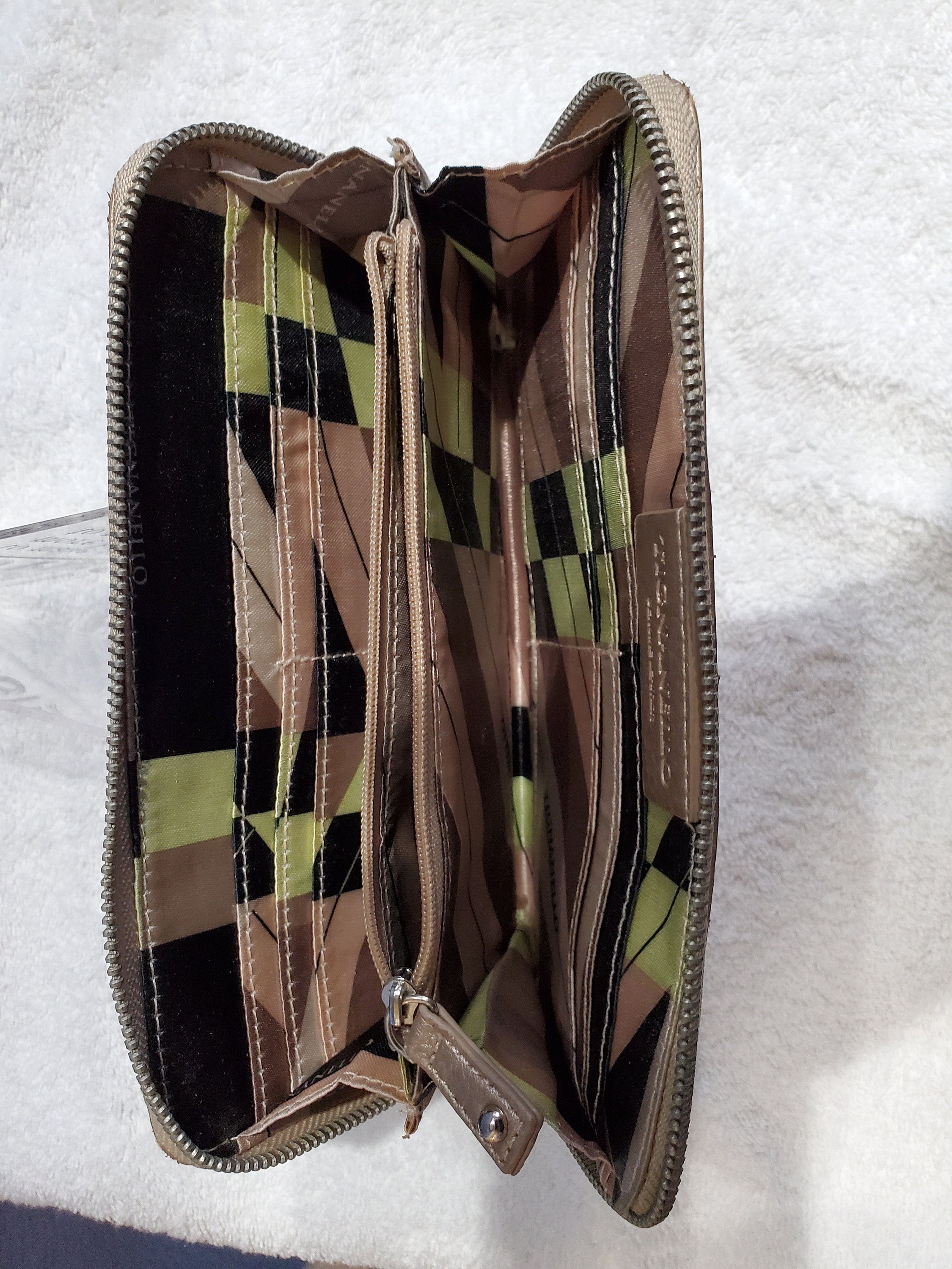 Tignanello Soft Pebbled and Metallic Leather Wallet/clutch, Pink, Gold ...