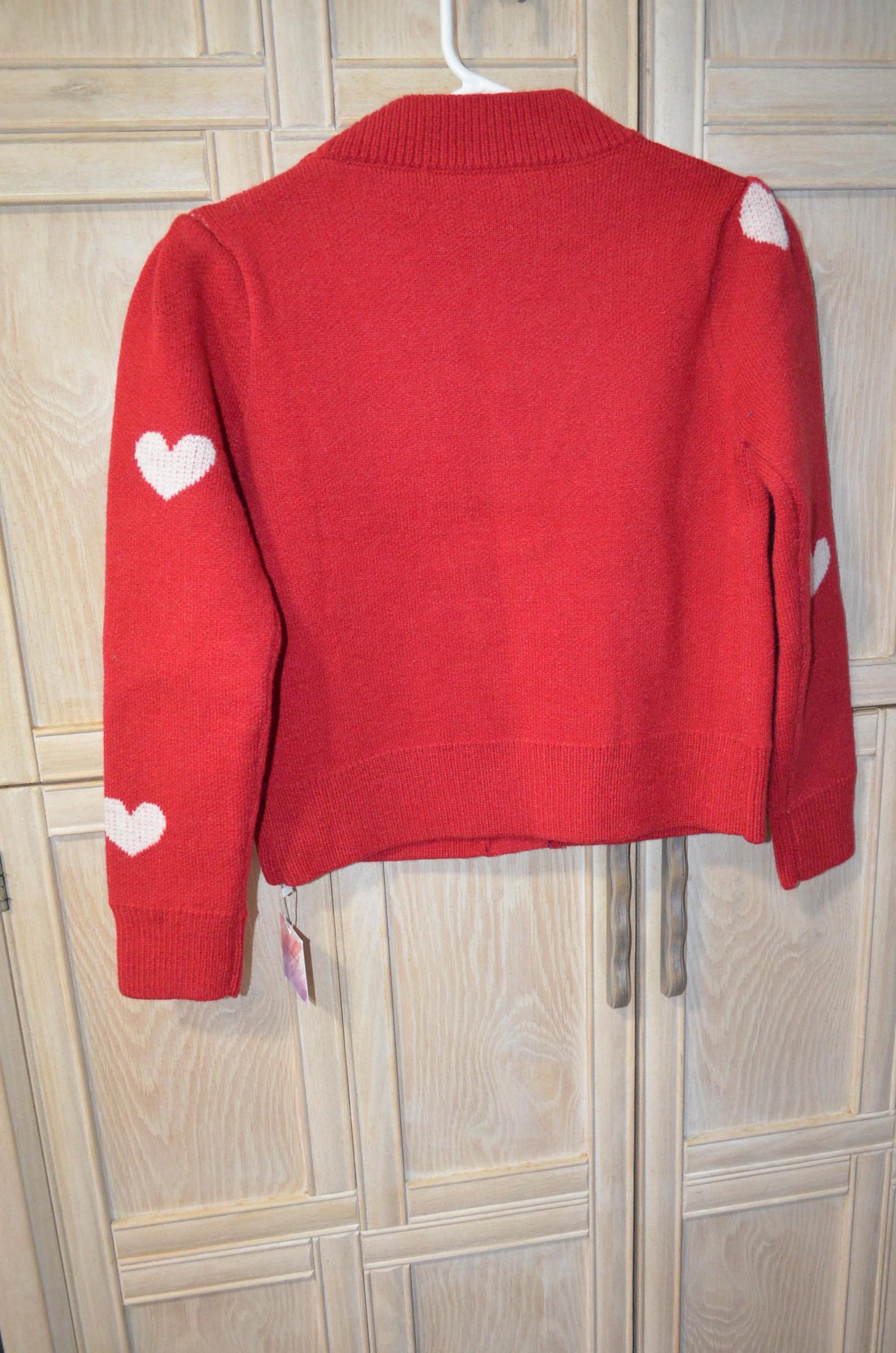 Heart Cropped Knit Cardigan by Chicwish, Red and White, Small, NWT ...