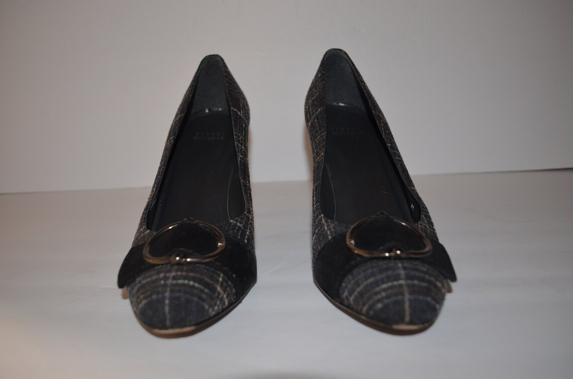 Stuart Weitzman Buckleup Tattersall Flannel Pump, Size 9 Medium - Etsy