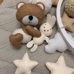 Bear Baby Mobile, Neutral Baby Mobile, Bear Mobile for Nursery, Crib ...