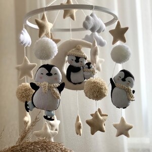 Baby Penguins Mobile, Crib Mobile, Penguin Gift, Baby Girl Nursery - Etsy
