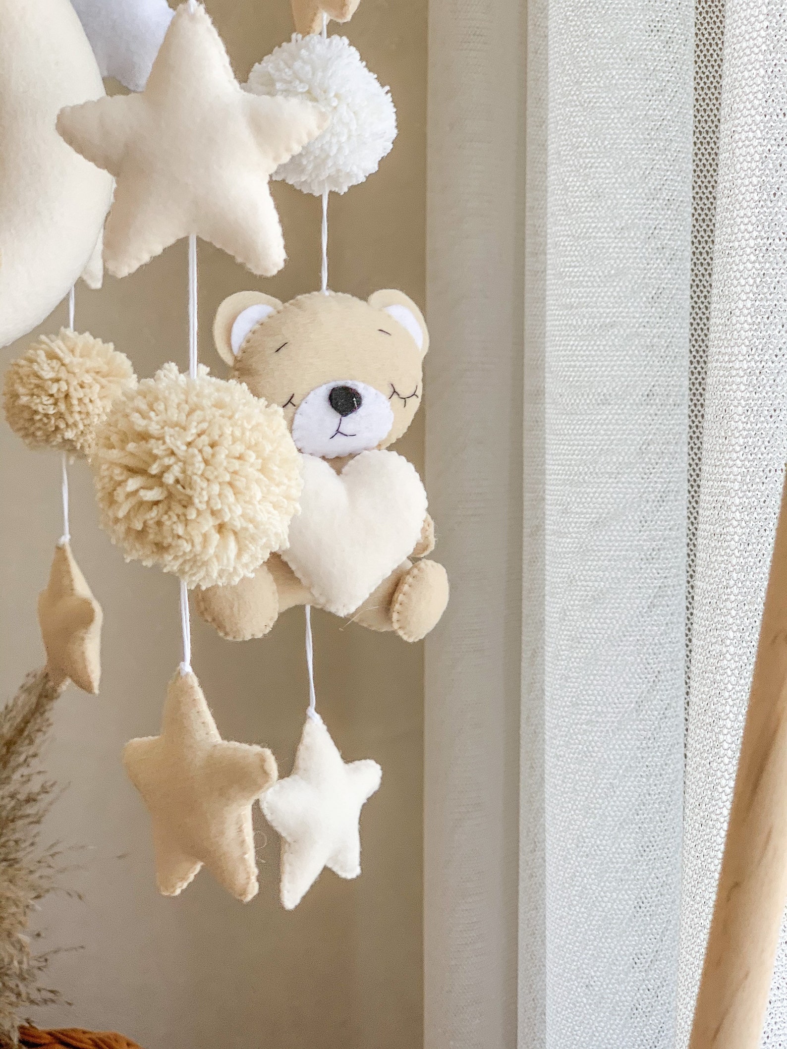Bear Mobile Beige Baby Mobile Crib Mobile Boy Baby Shower - Etsy