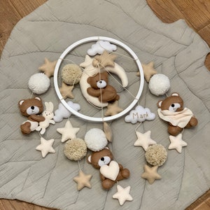 Bear Baby Mobile, Neutral Baby Mobile, Bear Mobile for Nursery, Crib ...
