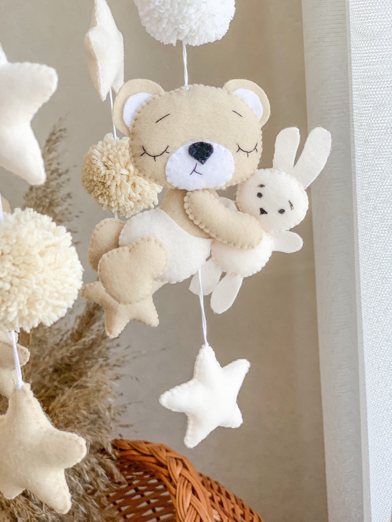 Bear Mobile Beige Baby Mobile Crib Mobile Boy Baby Shower - Etsy