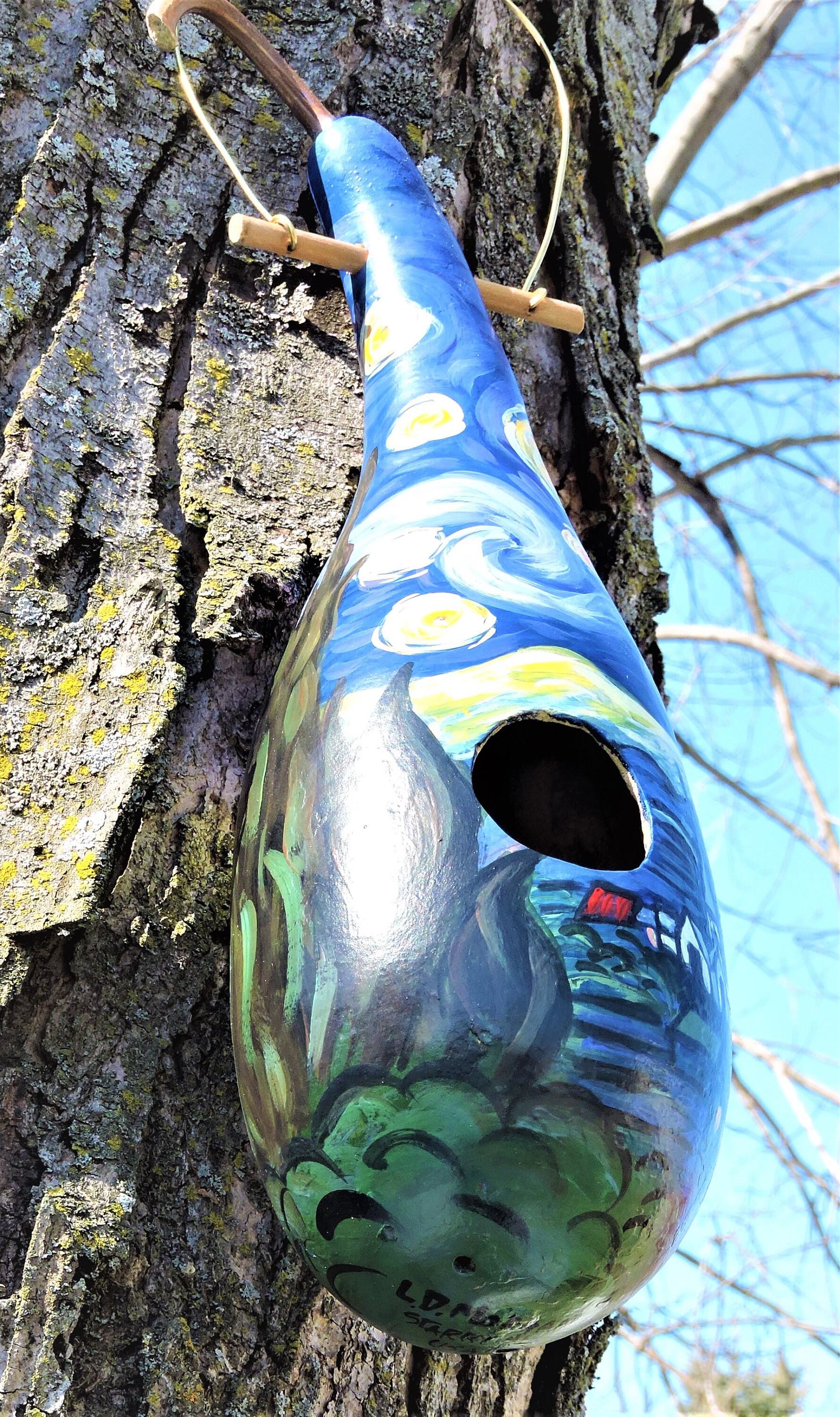 Van Gogh Inspired Gourd Birdhouse - Etsy