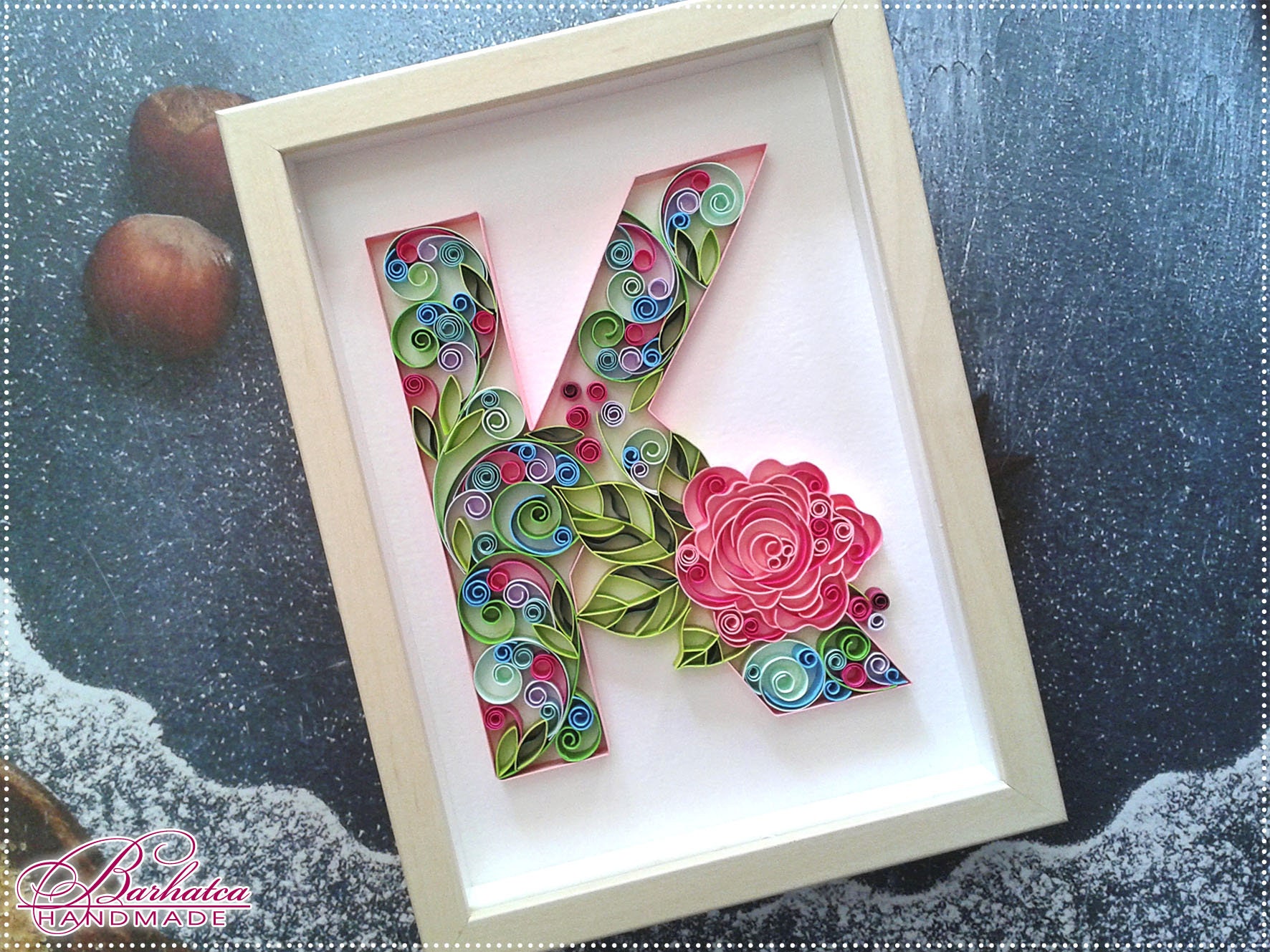 Quilling pattern Letter K Design template flower Letter K | Etsy