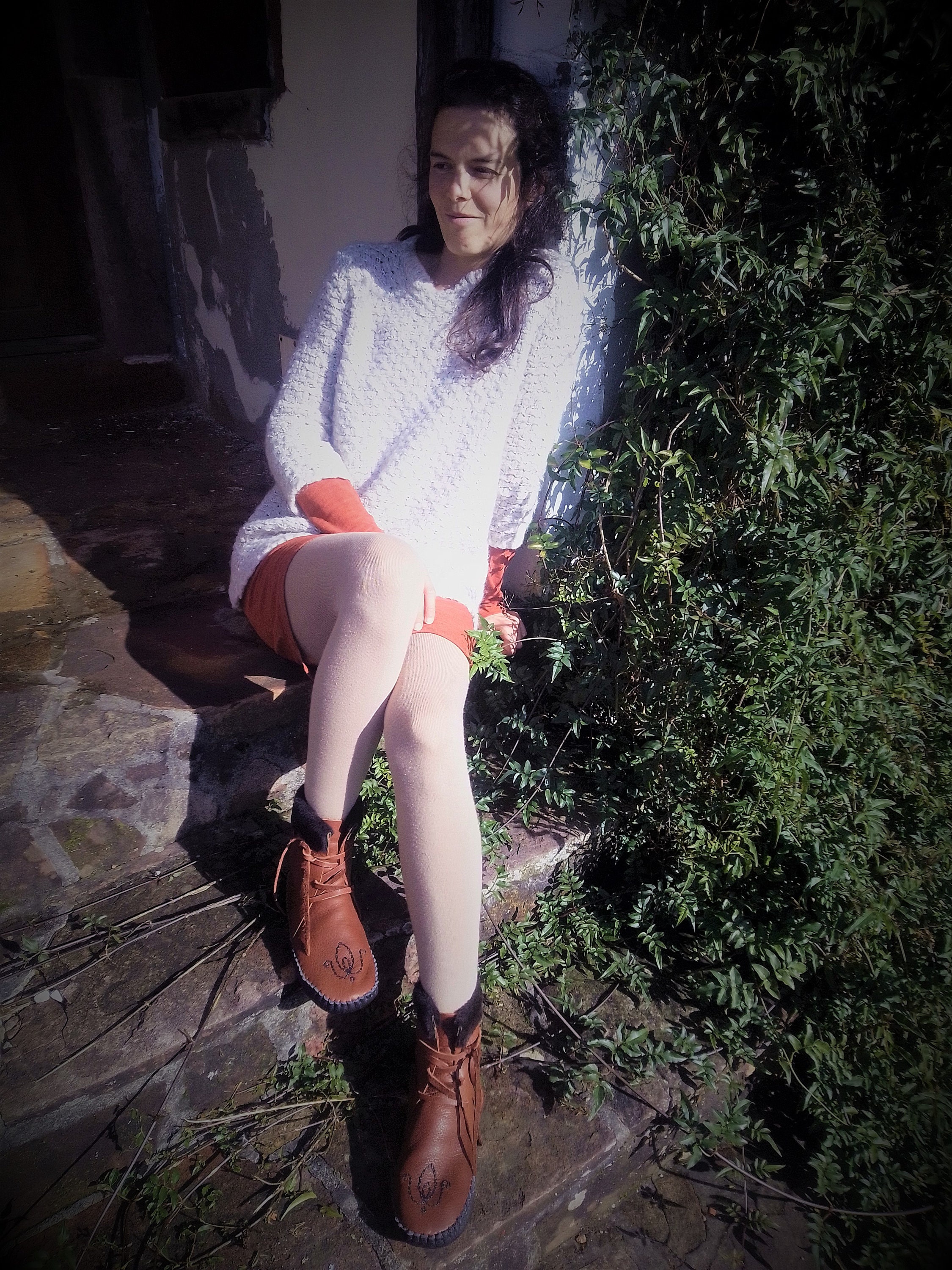 Women Mocassin Furry Boots // Embroidered Buffalo Leather // | Etsy