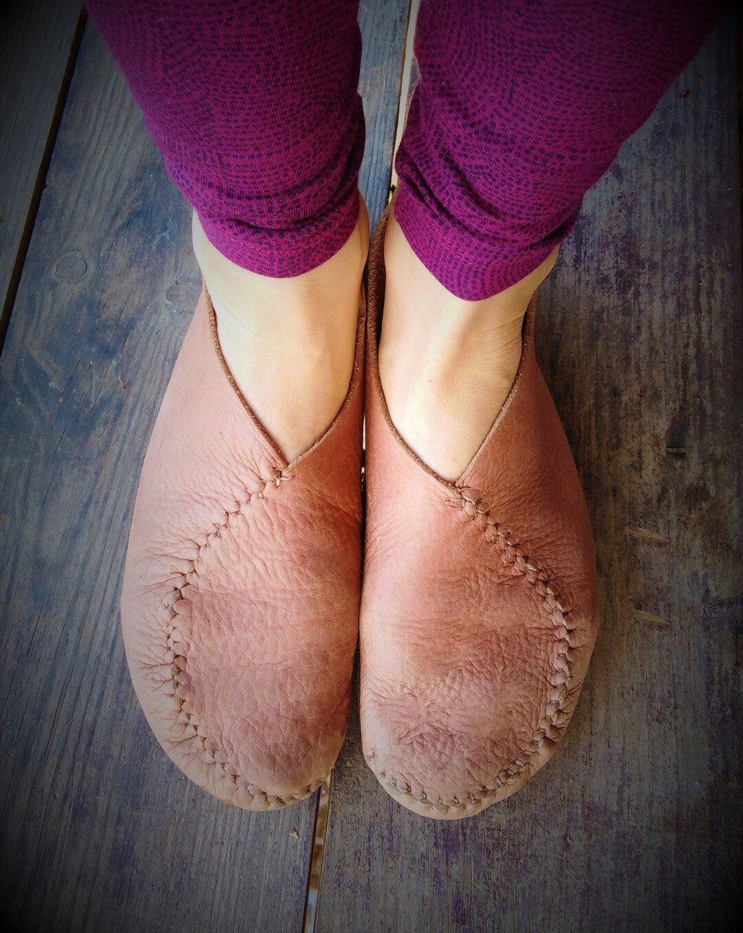 Simple Leather Moccasins: Unisex Barefoot Shoes, Grounding Handmade ...