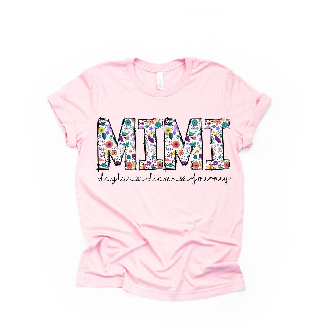 Floral Mimi Shirt, Flower Mimi Shirt, Personalized Mimi Shirt, Kids ...