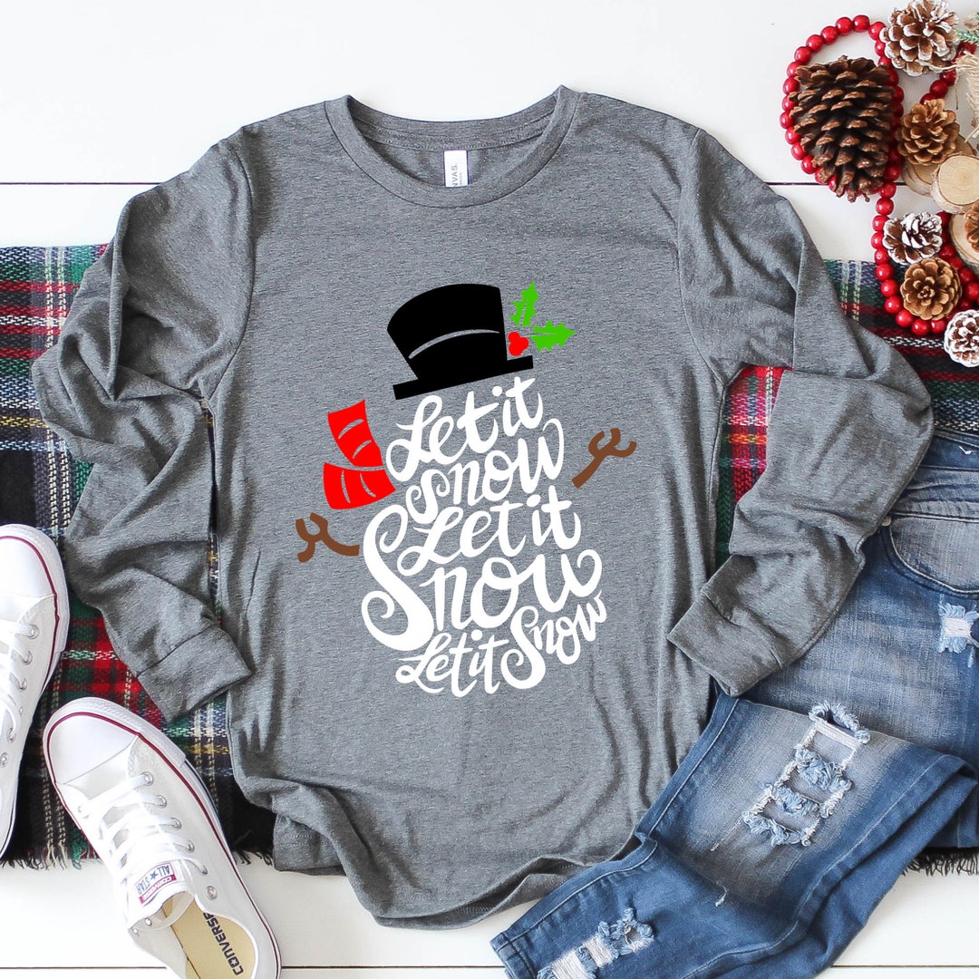 Let It Snow Shirt, Christmas Shirt, Snowman Shirt, Walking in a Winter ...