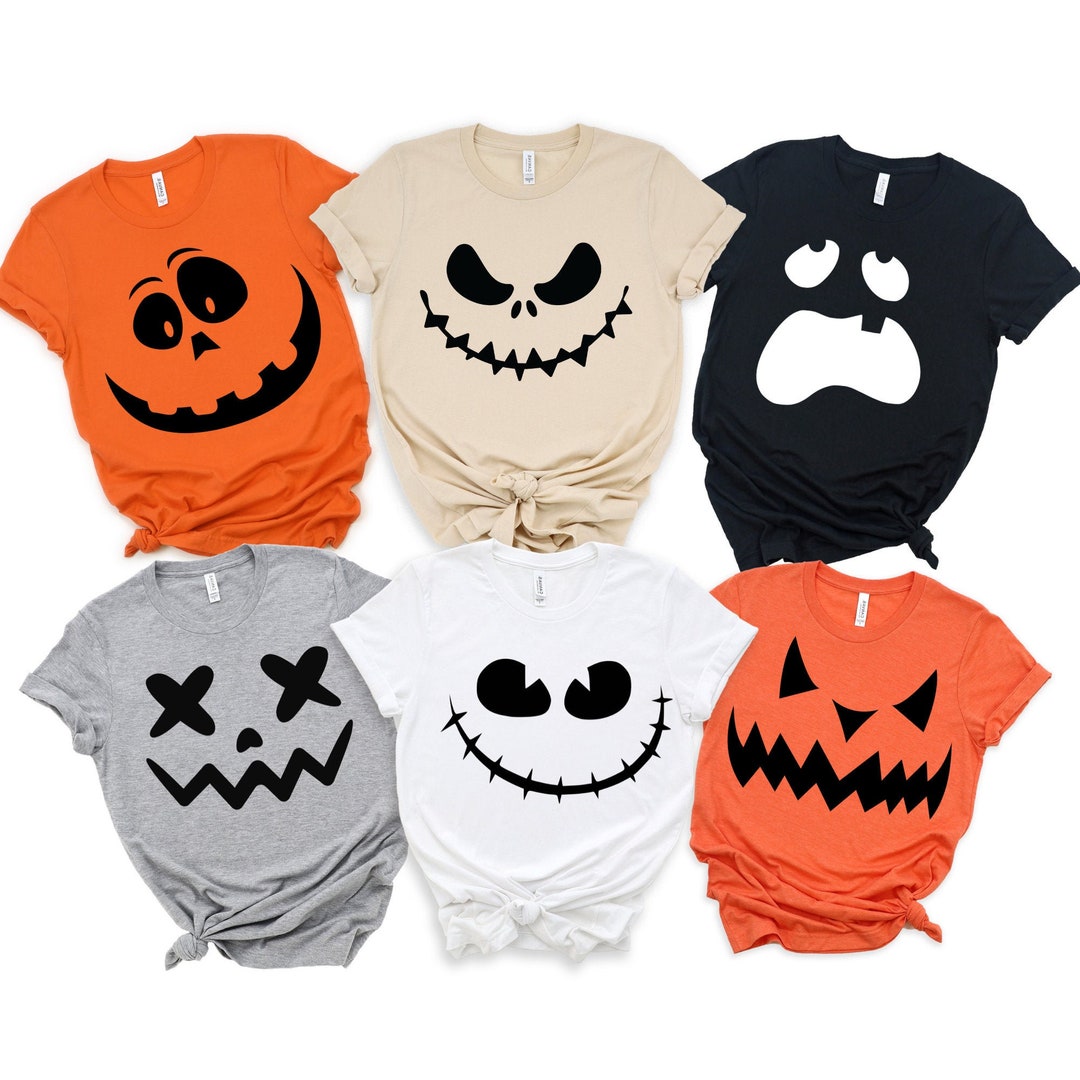 Pumpkin Face Shirt, Ghost Face Shirt, Jack O' Lantern Shirt, Halloween ...
