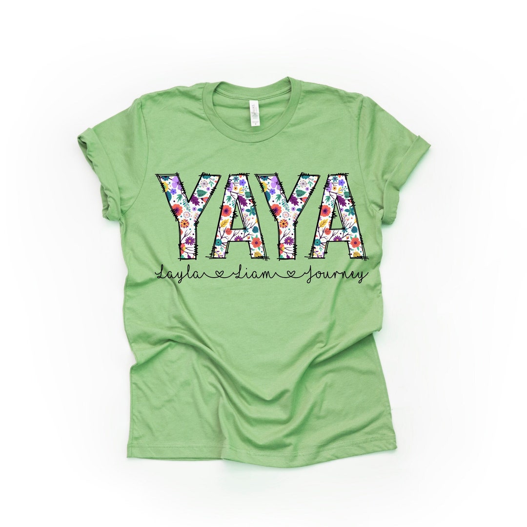 Floral Yaya Shirt, Flower Yaya Shirt, Personalized Yaya Shirt, Kids ...