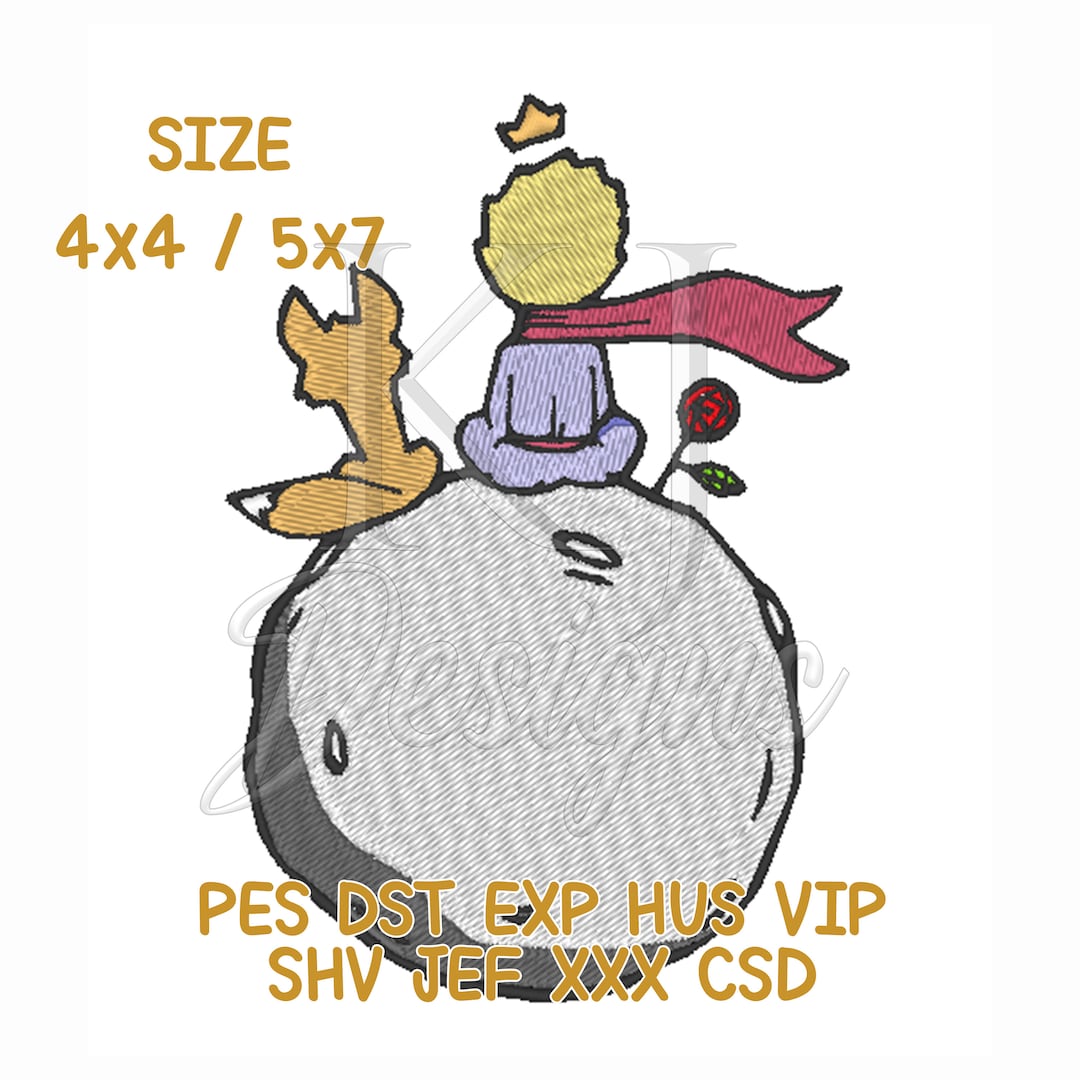 El Principito En La Luna Bordado Tamaño De Diseño 4x4, 5x7 9 Formatos ...