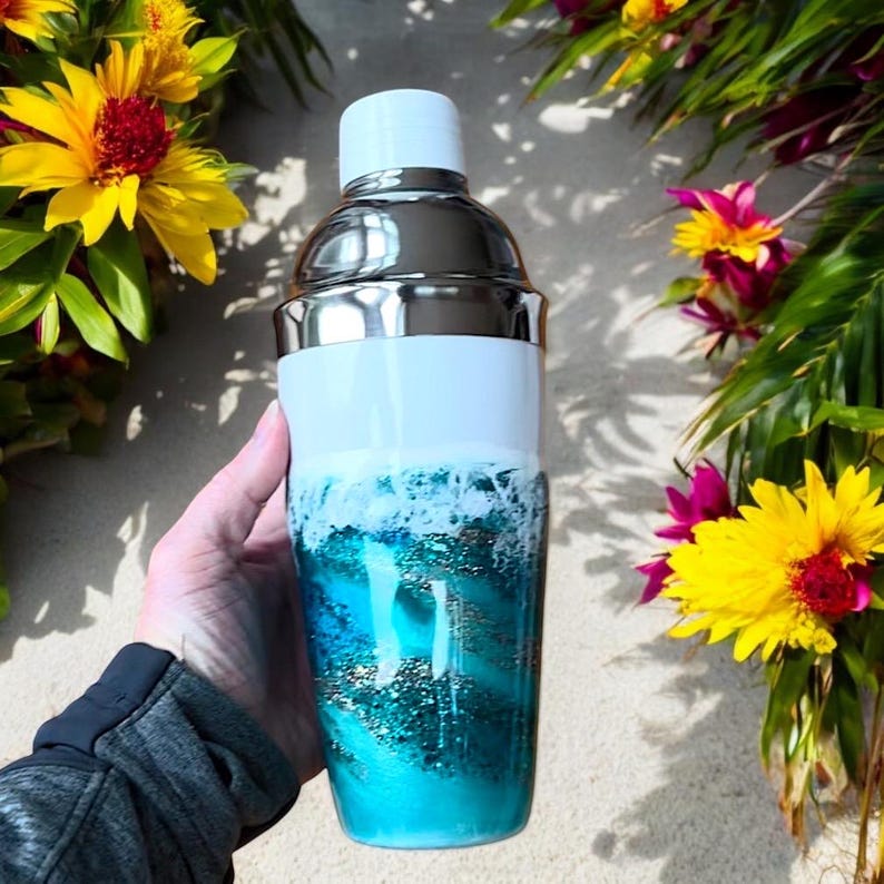 Cocktail Shaker for Beach Lovers, Unique Cobbler Martini Shaker ...