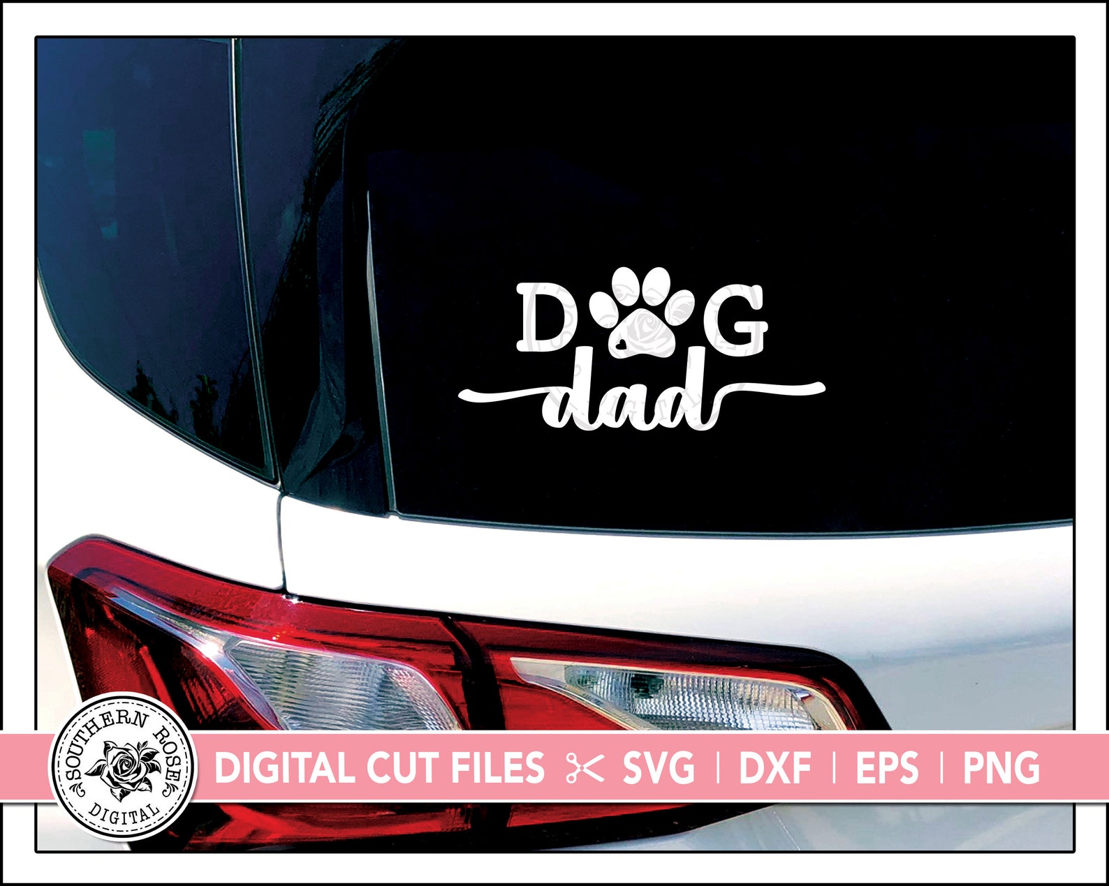 Dog Dad Svg Paw Print Heart Svg Dog Dad Decal Svg Dog Dad | Etsy