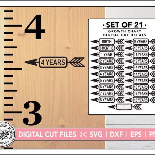 Growth Chart Markers SVG Height Chart Arrows SVG DIY - Etsy Canada