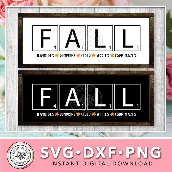Fall Sign Svg Fall Scrabble Tiles Svg Fall Porch Sign Fall | Etsy