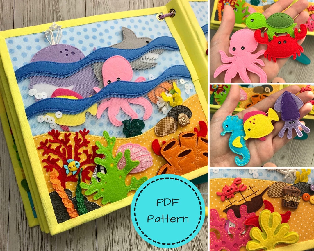 UNDER THE SEA Quiet Book Pdf Pattern, Diy Quiet Book Pages, Busy Book ...