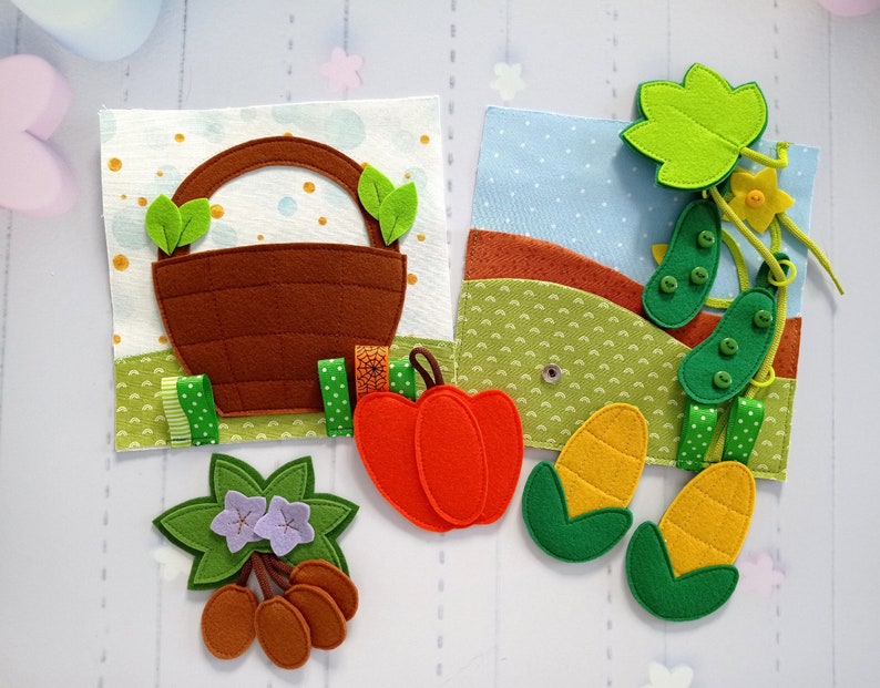 GARDEN Quiet Book Page Pdf Pattern Baby Book Pattern Felt - Etsy