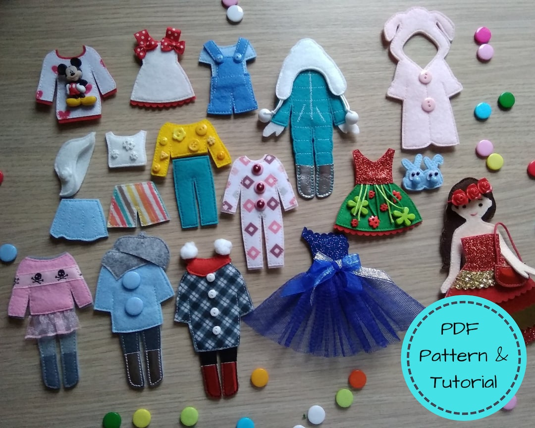 FELT DOLL and CLOTHES Pdf Patterns, Dollhouse Quiet Book Pdf Pattern ...