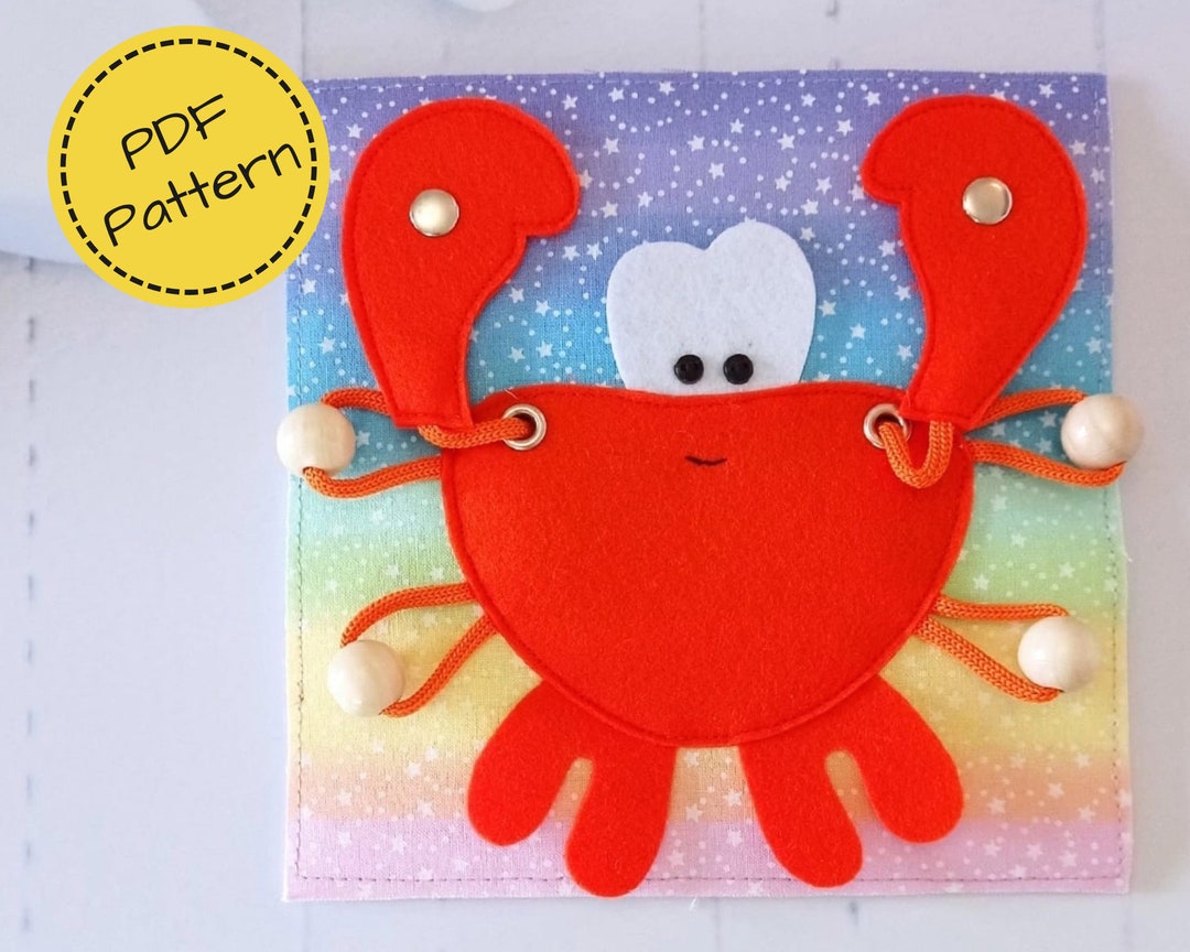 CRAB Quiet Book PDF Pattern, Baby Book Pattern, Diy Quiet Book Page ...