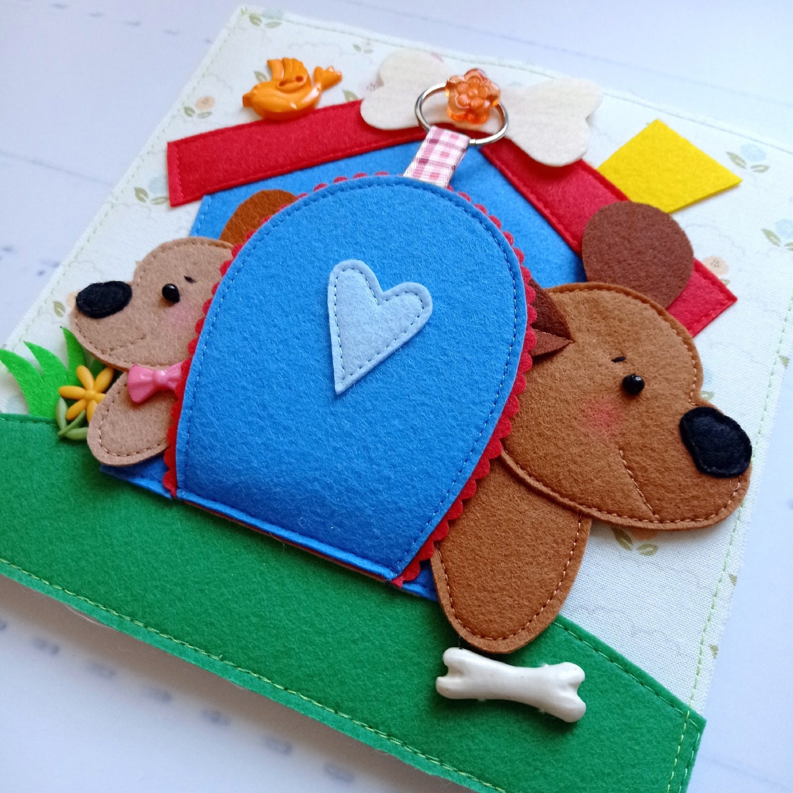 DOG FAMILY Quiet Book Page Pdf Pattern, Baby Book Pattern, Felt Book ...