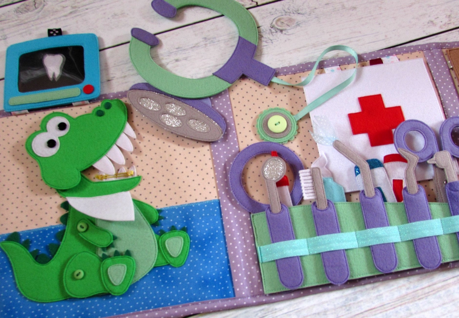 DENTAL OFFICE Quiet Book Pattern, DIY Busy Book Pattern, Doctor Pretend ...
