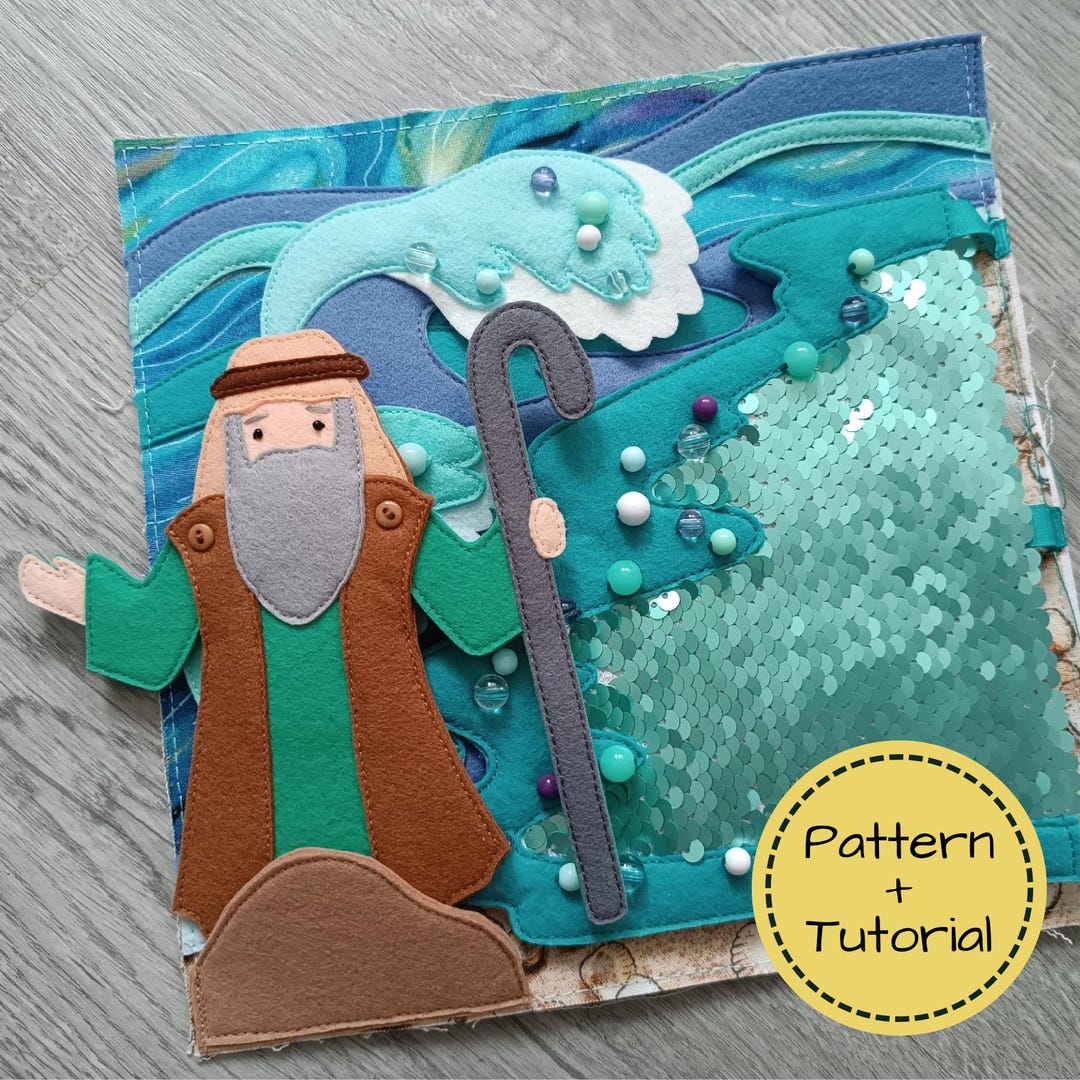 Moses Parting the Red Sea, BIBLE STORIES Quiet Book Pattern, Toddler ...