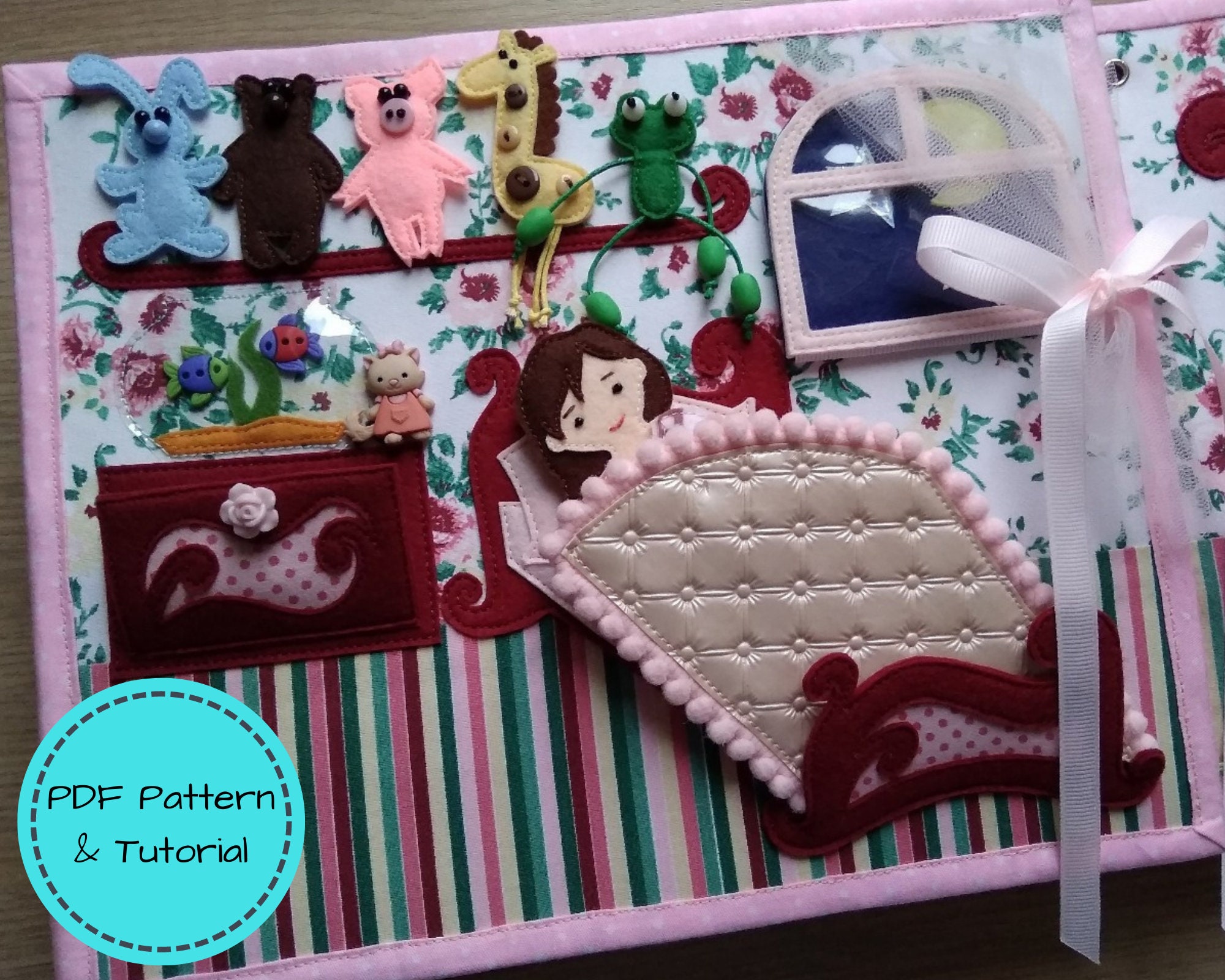 DOLLHOUSE Quiet Book Pdf Pattern & Tutorial, Pattern for 2 Quiet Book ...