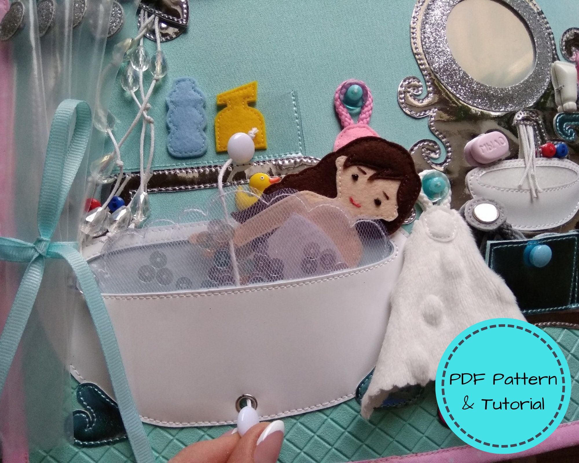 DOLLHOUSE Quiet Book PDF Pattern & Tutorial, Pattern for 2 Quiet Book ...