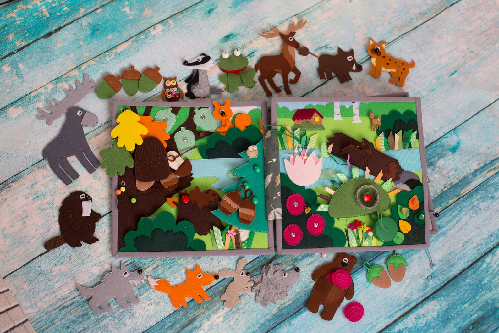 FOREST Quiet Book PDF Pattern & Tutorial, Diy Quiet Book Pages, Busy ...