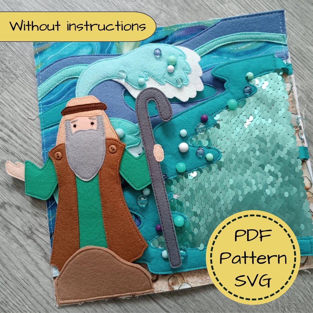 Moses Parting the Red Sea, BIBLE STORIES Quiet Book Pattern, Toddler ...