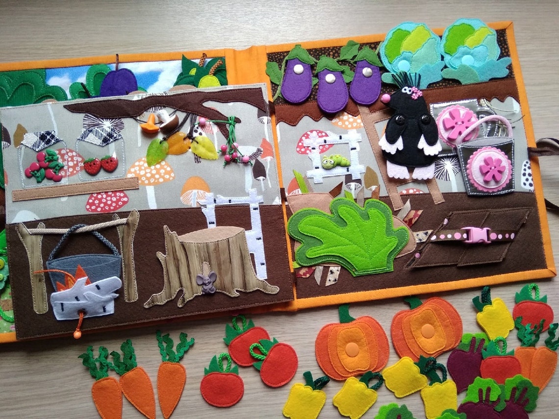 MOLE'S GARDEN Quiet Book PDF Pattern & Tutorial Diy Quiet - Etsy