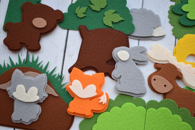 WOODLAND Quiet Book Kit Forest Quiet Book Pattern DIY Quiet - Etsy