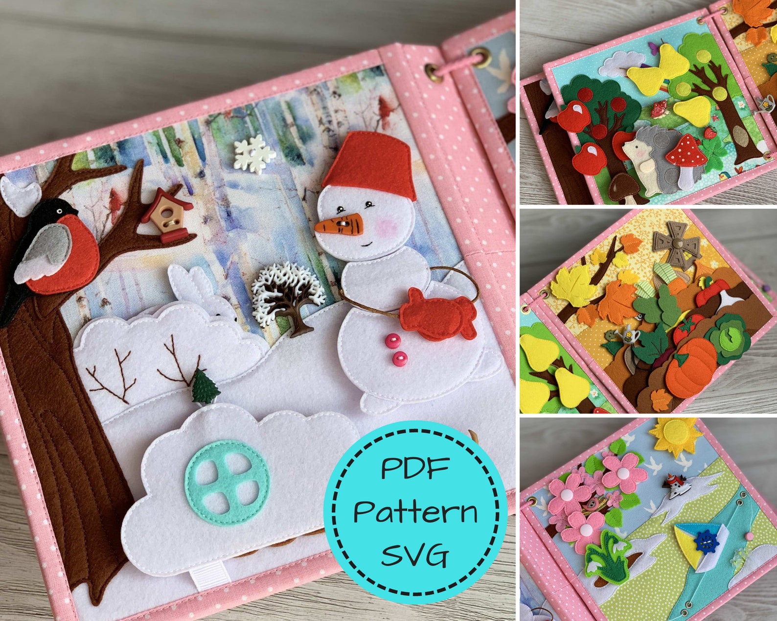 SEASONS Quiet Book PDF Pattern Diy Quiet Book Pages Busy - Etsy