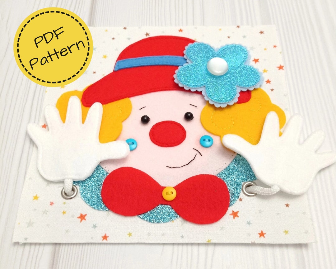 CIRCUS CLOWN Quiet Book Pages Pdf Pattern, Baby Book Pattern, Felt Book ...