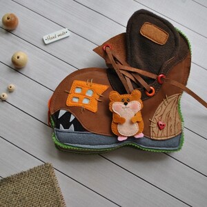 Quiet Book Pattern HAMSTER in the SHOE, DIY Busy Book Pattern, Felt ...