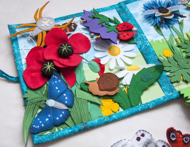 FLOWER MEADOW Quiet Book PDF Pattern & Tutorial, Diy Quiet Book Pages, Busy Book Pattern ...