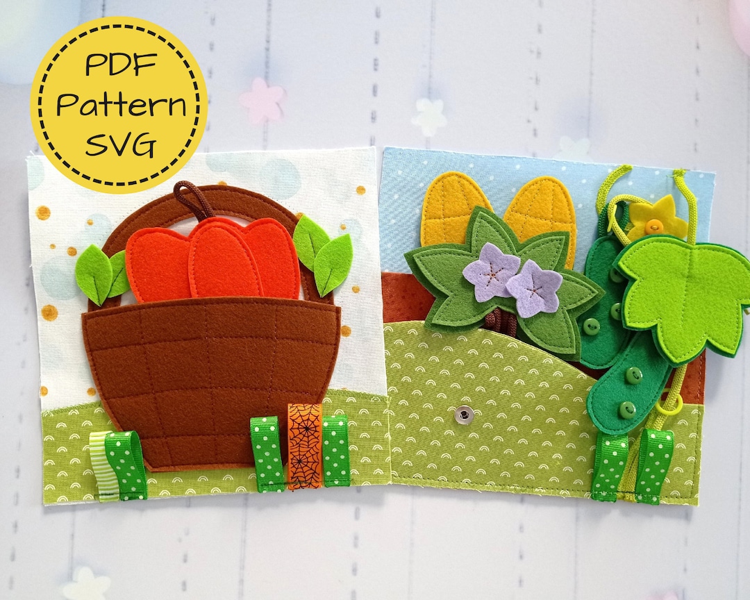 GARDEN Quiet Book Page Pdf Pattern, Baby Book Pattern, Felt Book ...