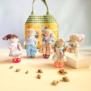 Doll Family Sewing Pattern & Video Tutorial – DIY 5 Inch Pocket Doll ...