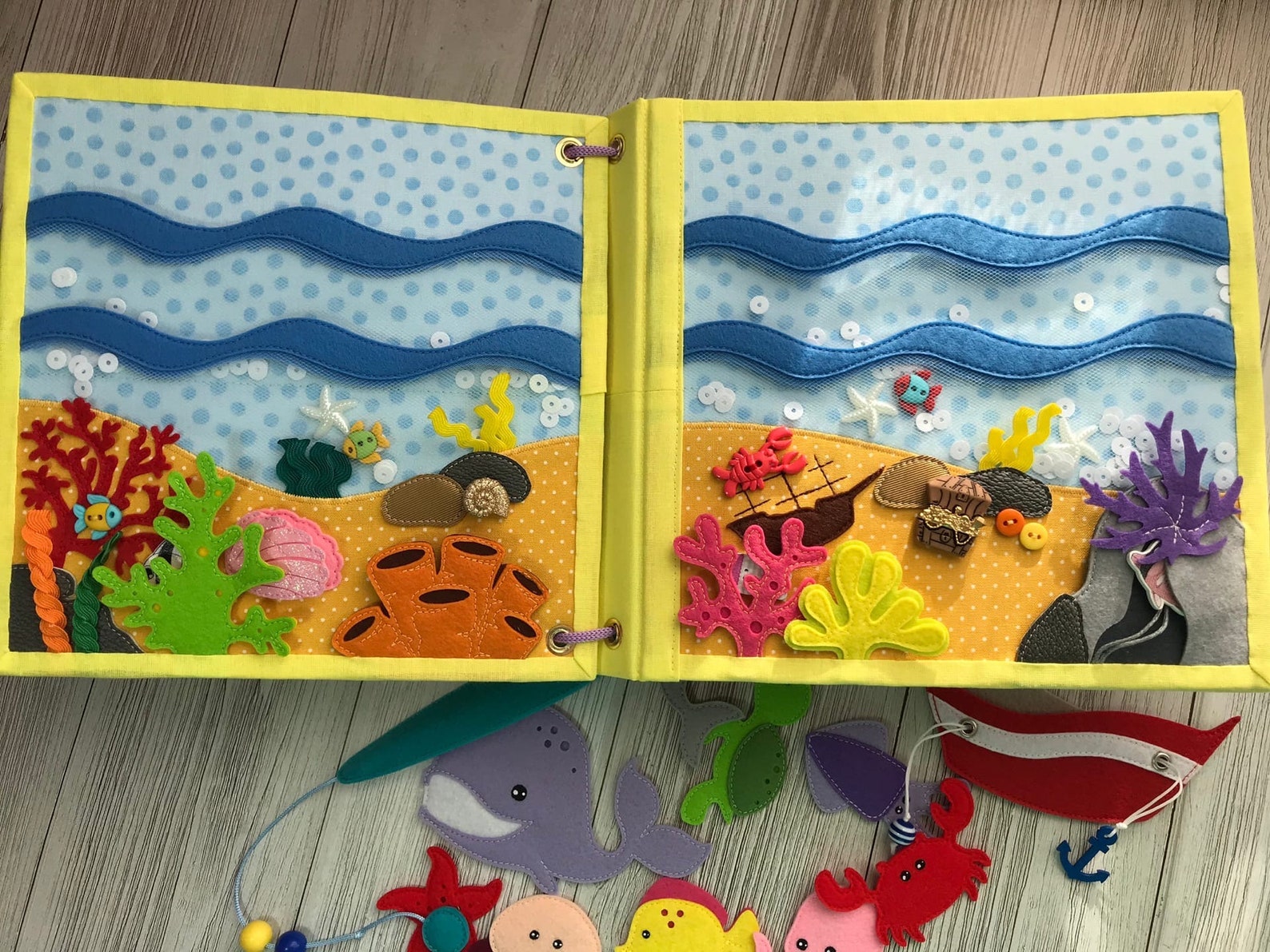UNDER THE SEA Quiet Book Pdf Pattern, Diy Quiet Book Pages, Busy Book ...
