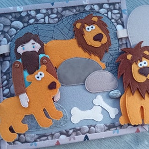 Daniel in the Lions Den, BIBLE STORIES Quiet Book Pattern, Toddler Busy ...