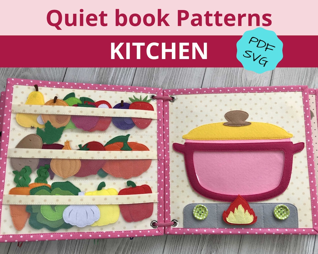 KITCHEN Quiet Book PATTERN for Toddlers, Busy Book Pattern, Diy Quiet ...