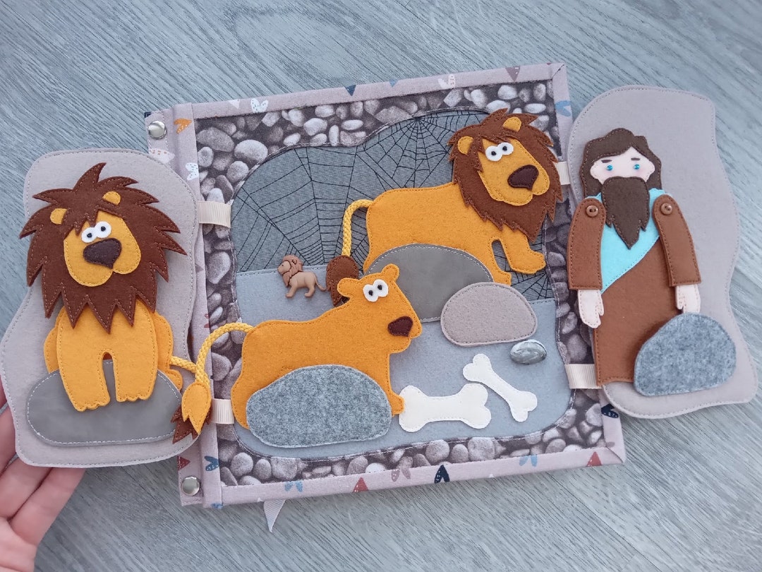 Daniel in the Lions Den, BIBLE STORIES Quiet Book Pattern, Toddler Busy ...