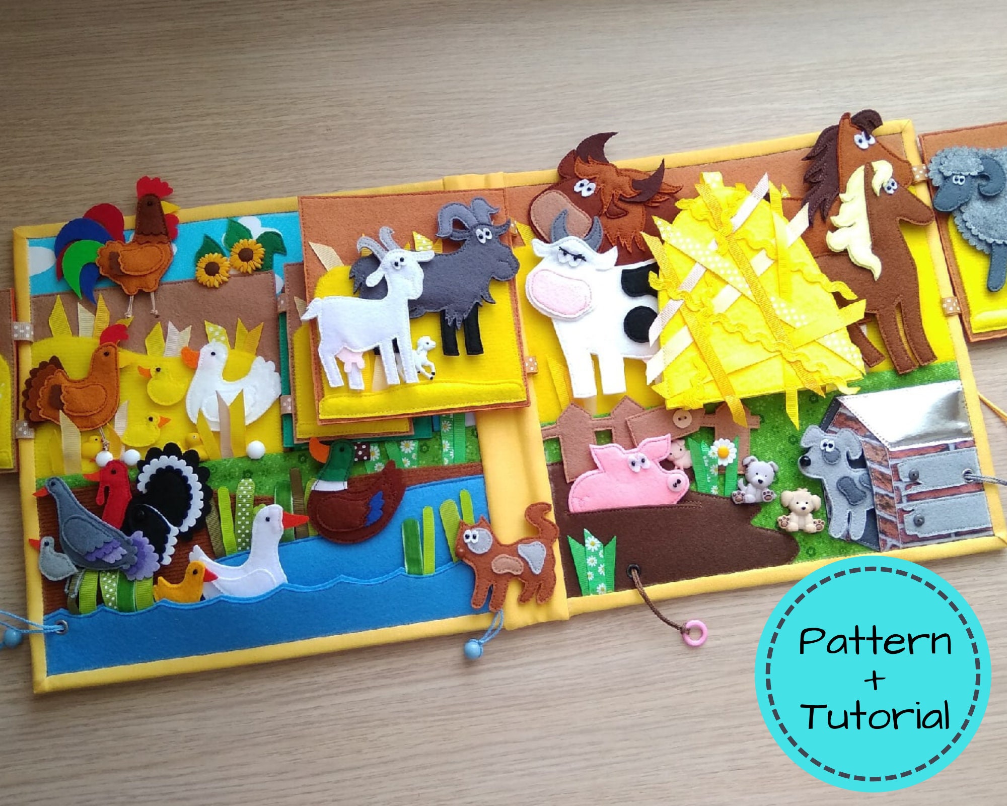 FARM Quiet Book PDF Pattern & Tutorial, Diy Quiet Book Pages, Occupy ...