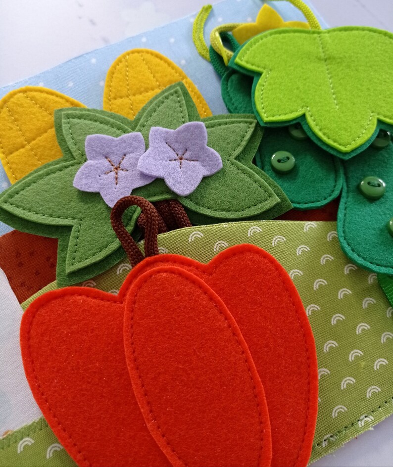 GARDEN Quiet Book Page Pdf Pattern, Baby Book Pattern, Felt Book ...