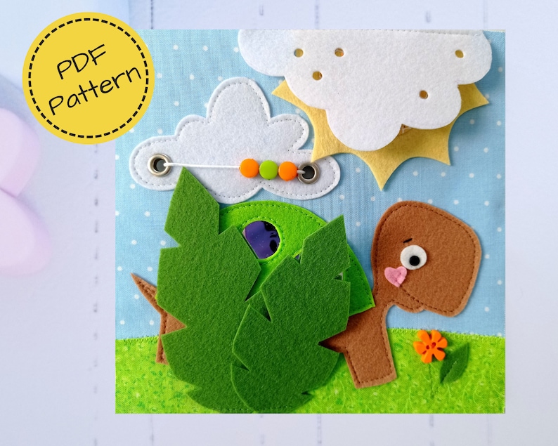 TURTLE Quiet Book Page PDF Pattern, Baby Book Pattern, Felt Book ...