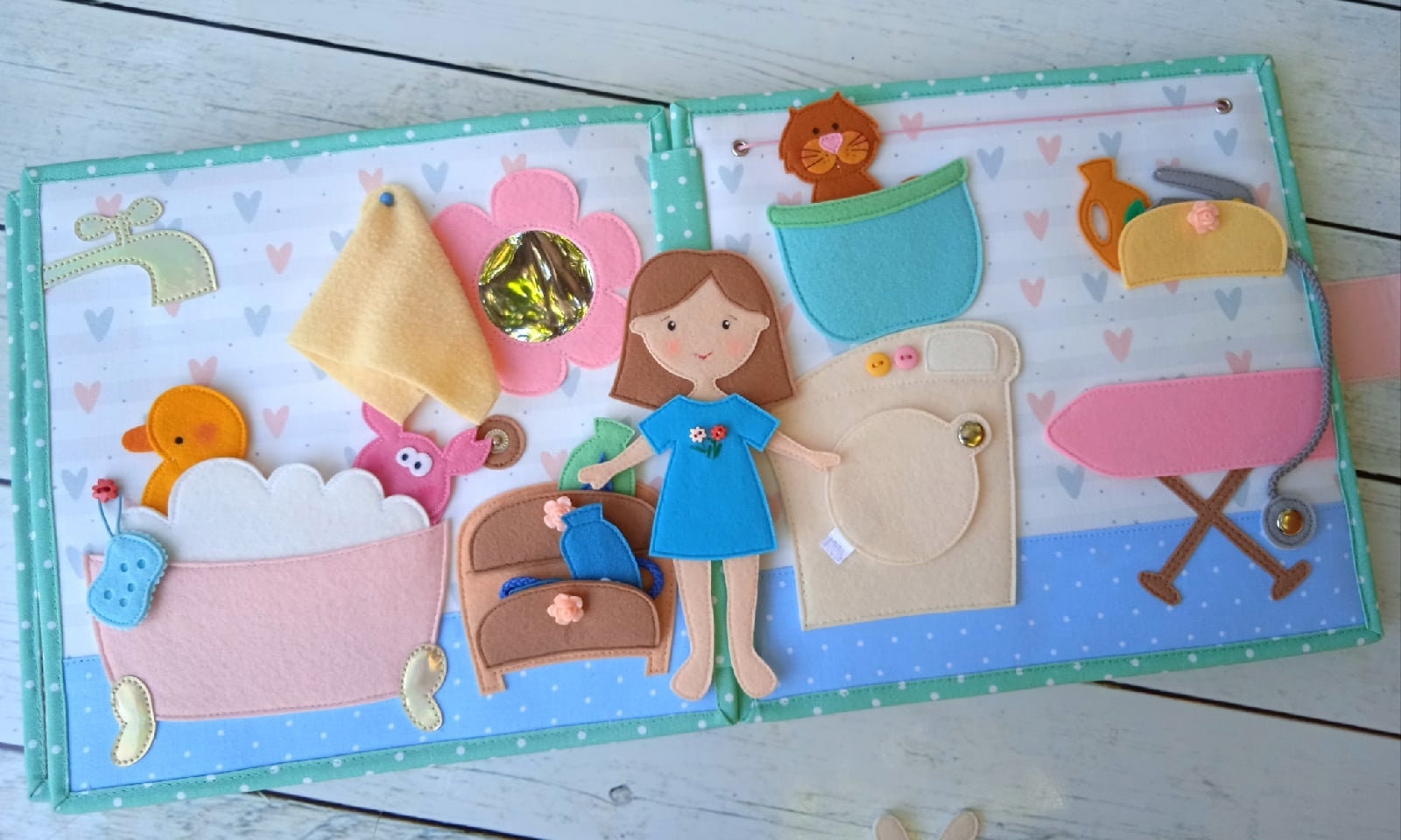 DOLLHOUSE Quiet Book PDF Pattern, Felt Doll With Clothes, Diy Quiet ...